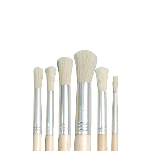 Natural Bristle Stubby Brush Set of 6 – Pascal Arts, Crafts & Design