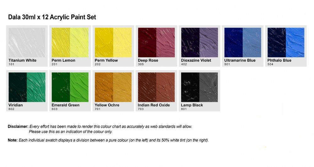 Acrylic Paint Box Set (12 x 30ml) – Pascal Arts, Crafts & Design